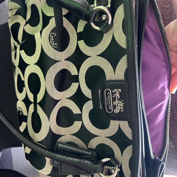 Coach | Bags | Coach Green And Black Shoulder Bag | Poshmark